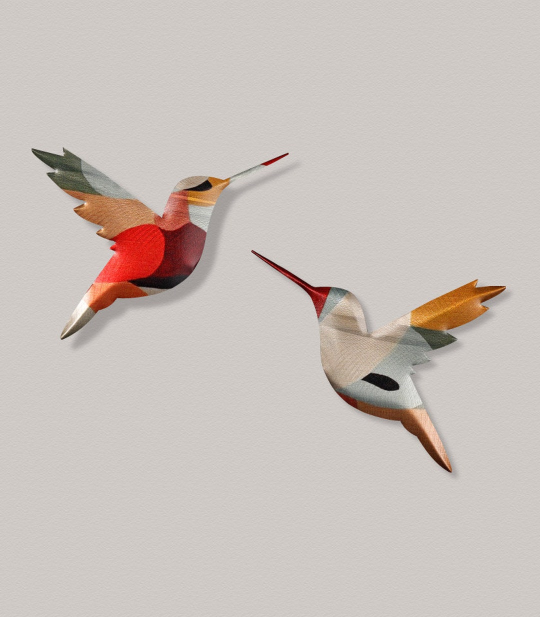 Wall Hanging Decorative Hummingbirds Set - Etsy