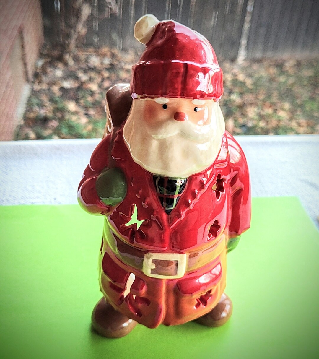 Hallmark Santa Tea Light Holder, "backpack North Woods Santa". Free ...