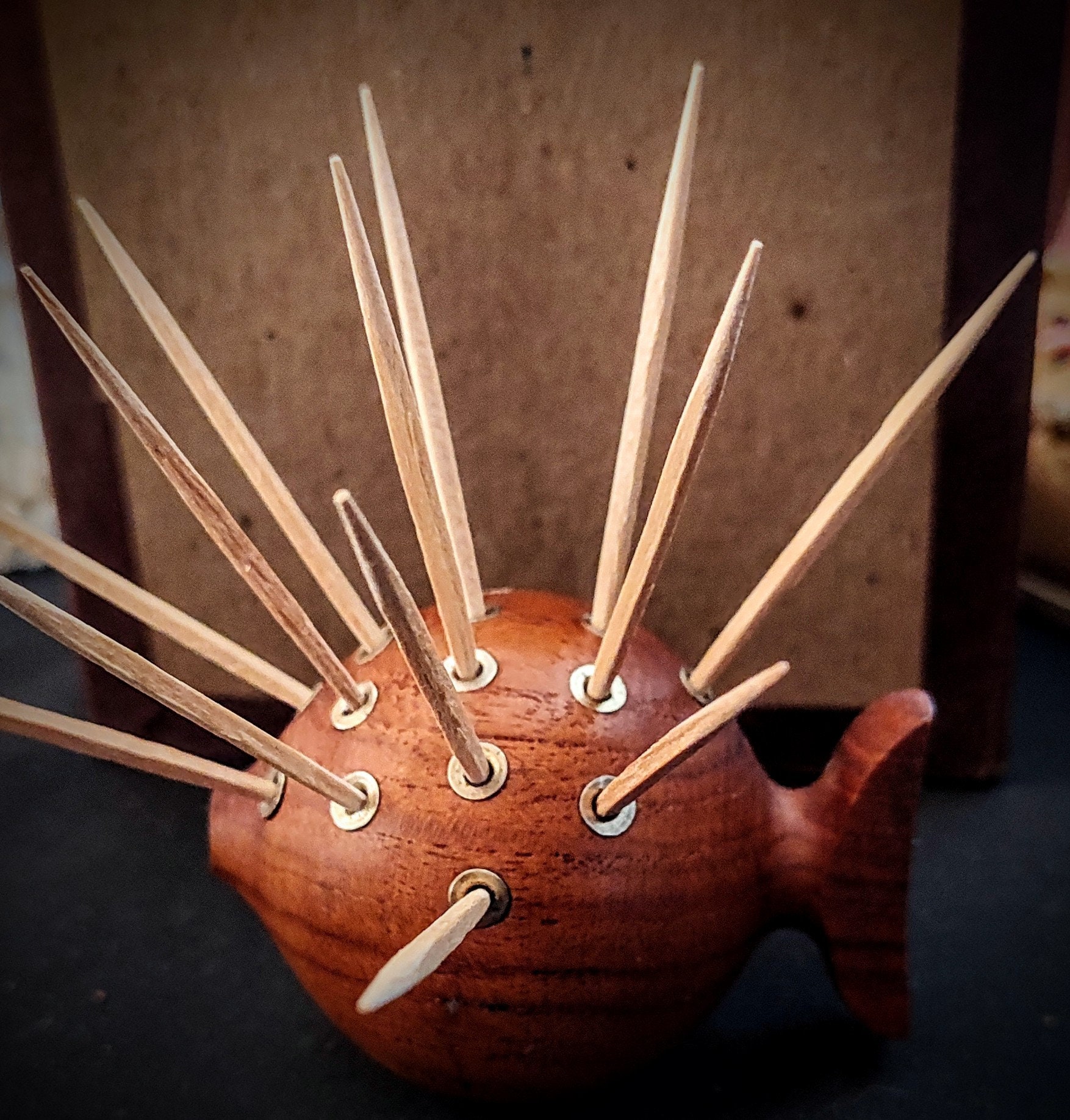 Danish Teak MCM Puffer Fish Toothpick Holder. Free Shipping in - Etsy