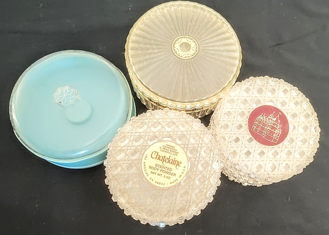 Vintage Loose Powder Containers, 4 Pretty Plastic 1960's Decor. Free ...