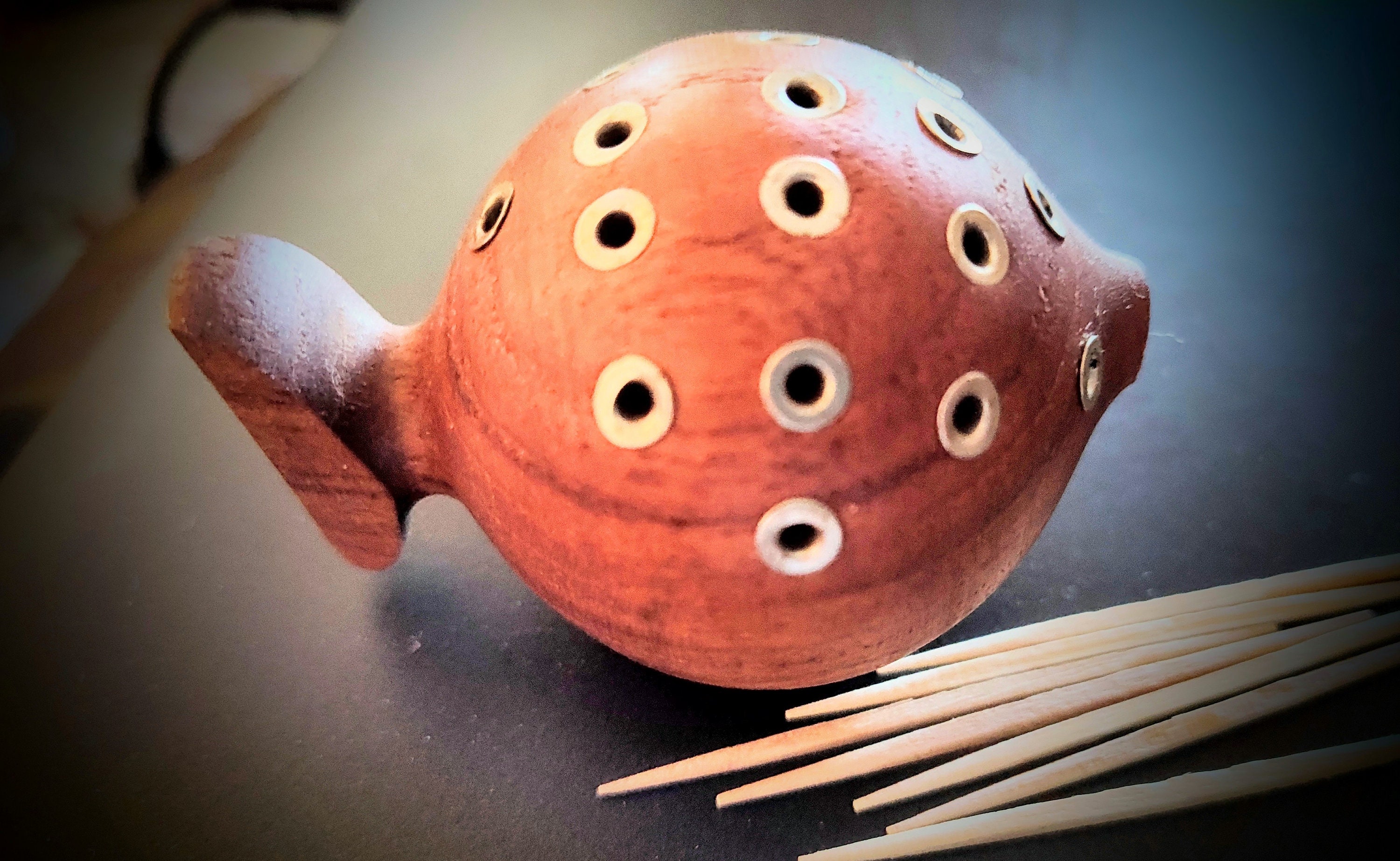 Danish Teak MCM Puffer Fish Toothpick Holder. Free Shipping in - Etsy