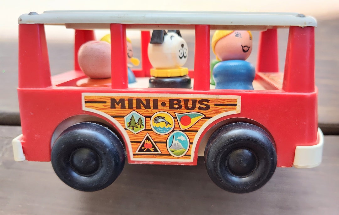 Fisher Price Vintage 1960's Minibus Toy With Little People and Their ...