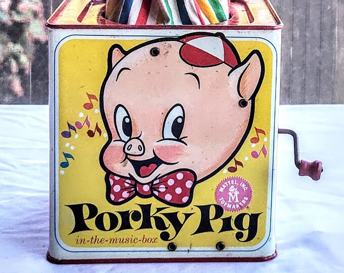 Porky Pig Jack in the Box by Mattel, Vintage From 1964. Free Shipping ...