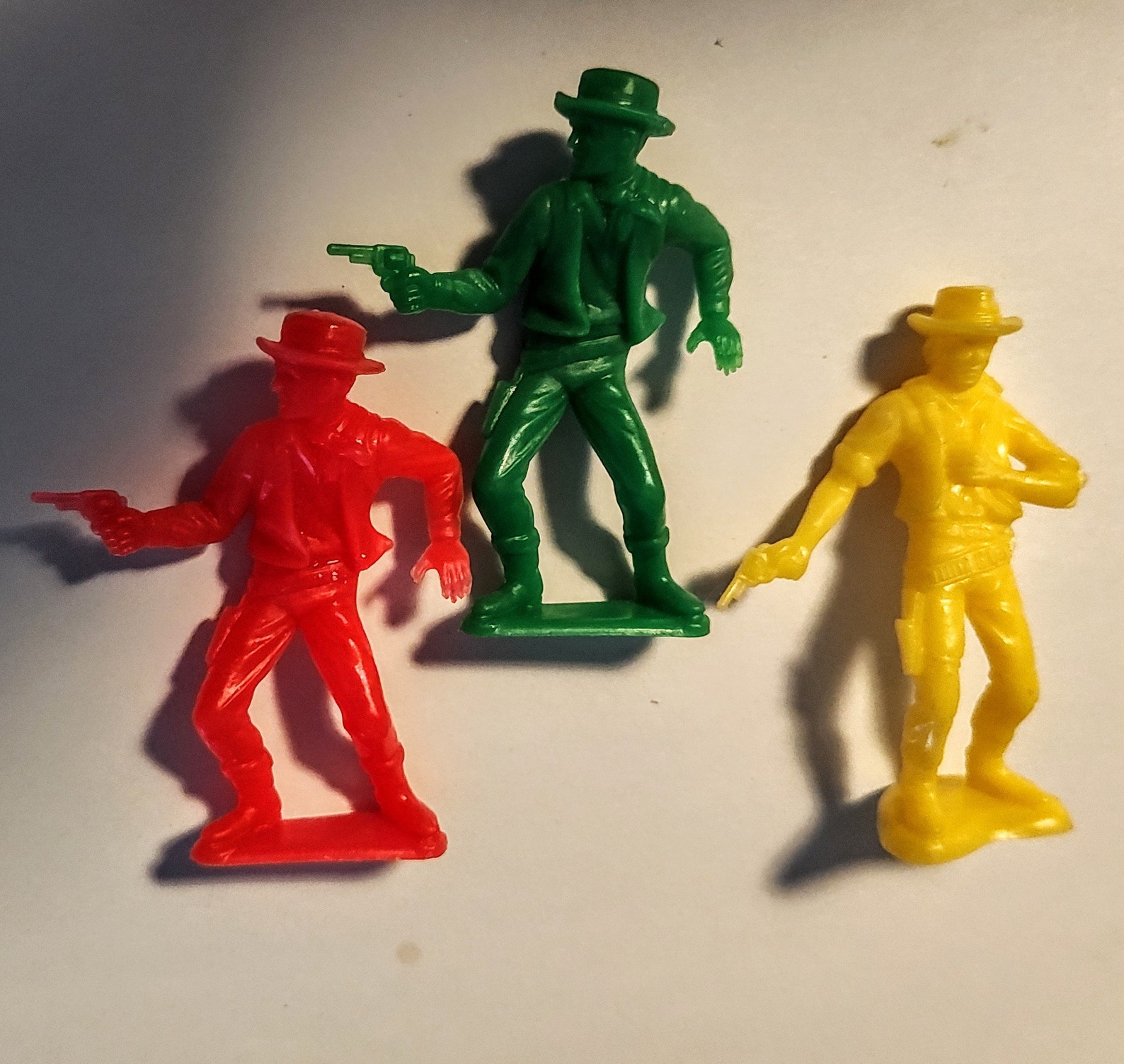 Western Action Figure Vintage Toys. Red, Yellow and Green, 23 Toys, 2 1 ...
