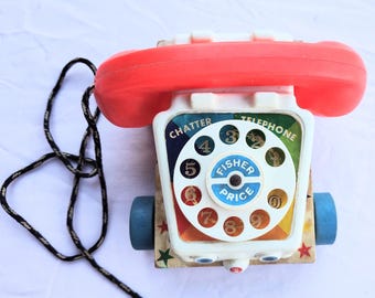 Vintage 1961 Fisher Price Chatter Telephone Pull Toy - Etsy