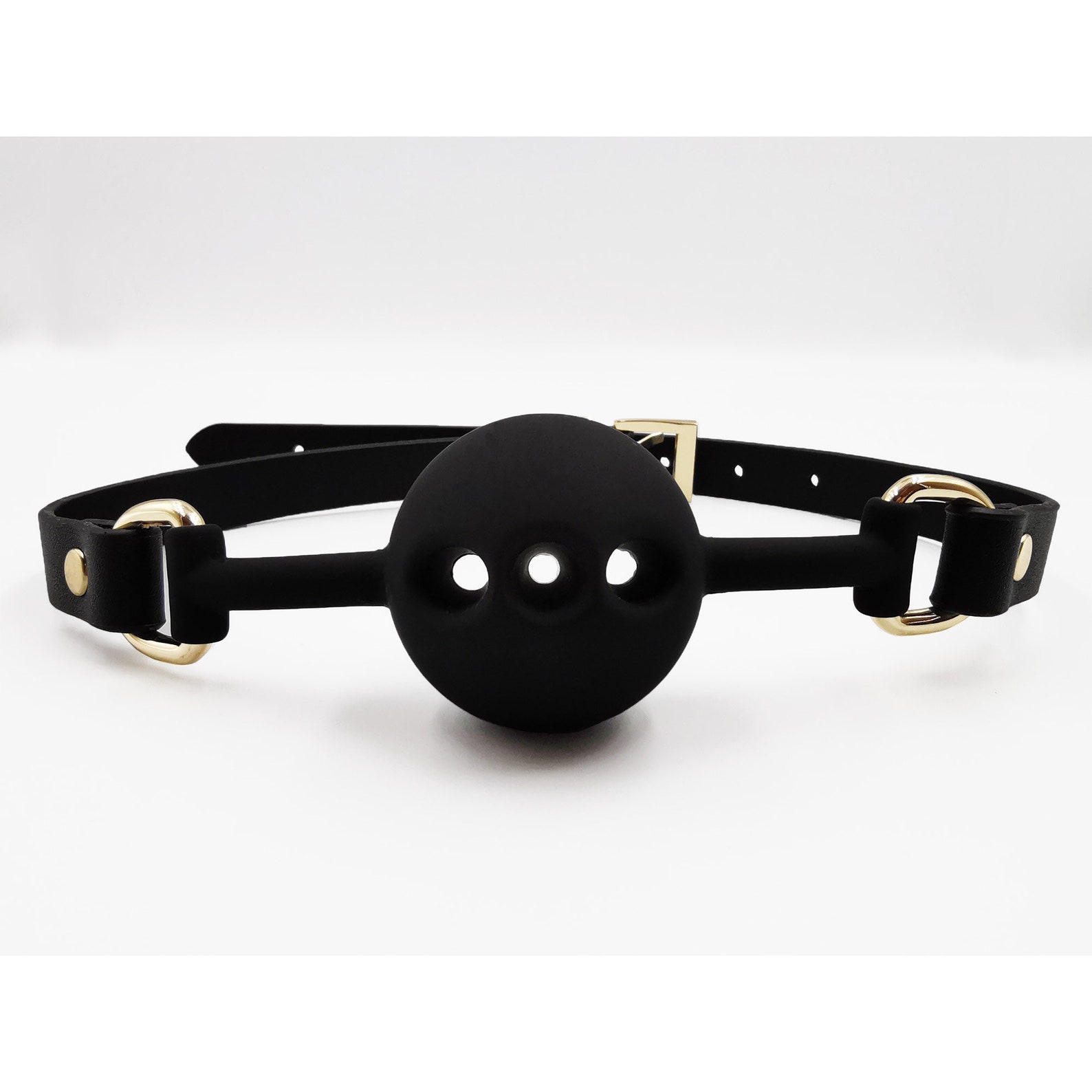 Bdsm Gag For Woman Submissive Gag Ball Harness Leather Etsy