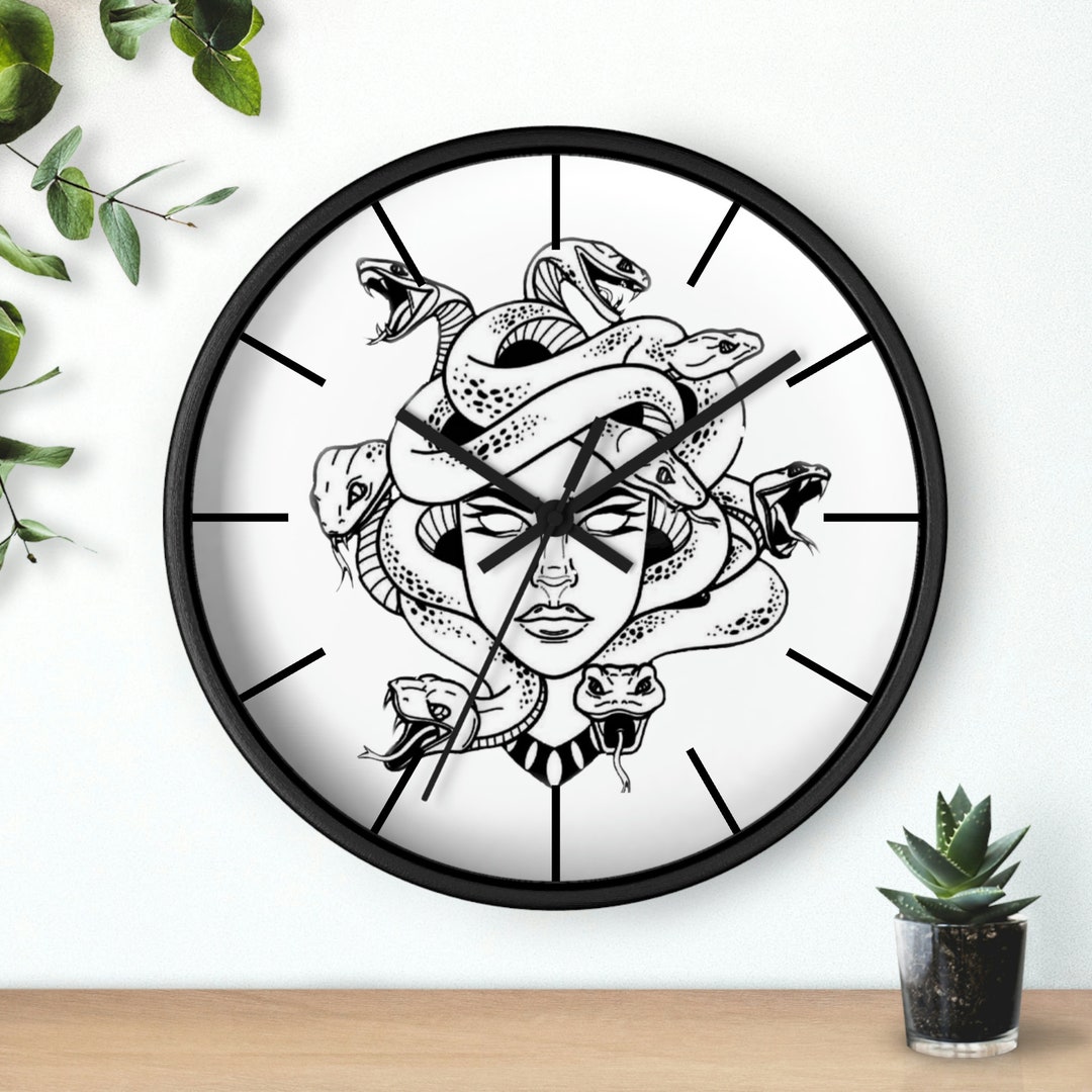 Medusa Clock Greek Mythology Greek Goddess Medusa Décor - Etsy