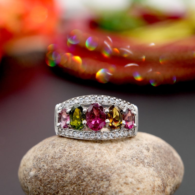 Multi Stone Ring - Etsy