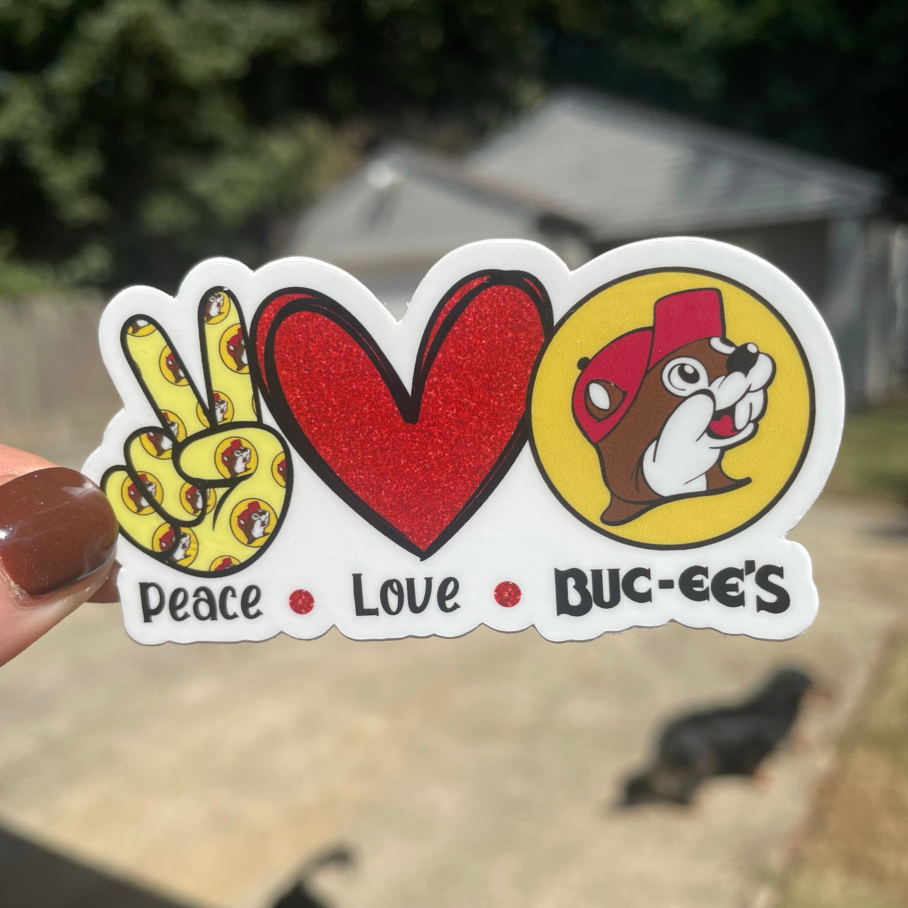 Peace Love Buc-ee's Sticker Beaver/gas | Etsy Denmark