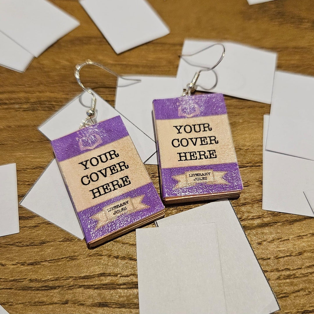 Custom Book Cover Earrings - Etsy
