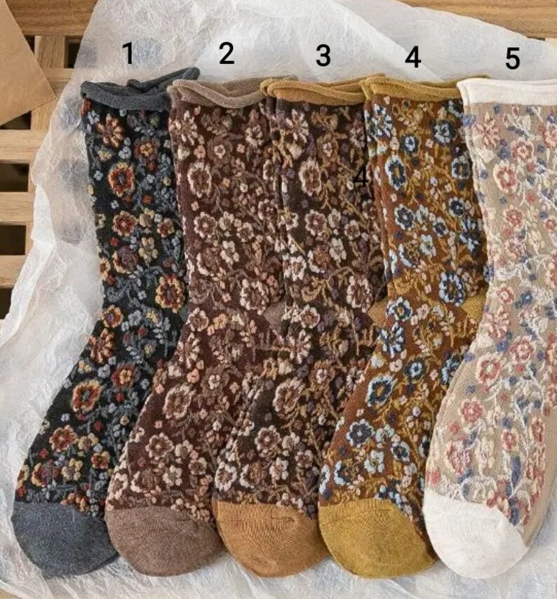 2 Pairs Vintage Socks, Dark/light Academia Style - Etsy