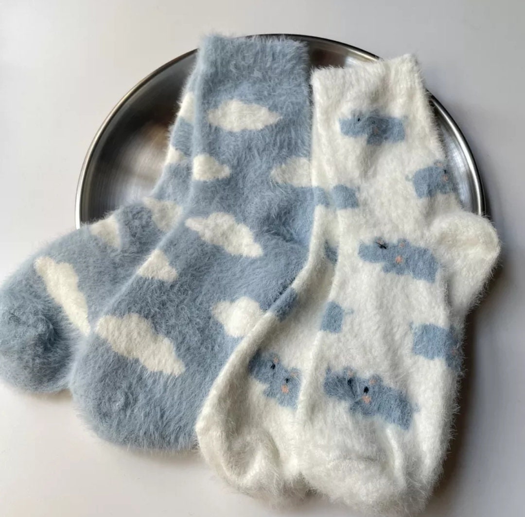 2 Pairs of High Quality Sky Blue Warm Socks - Etsy