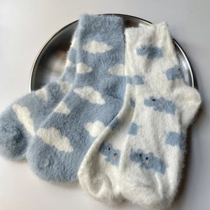 2 Pairs of High Quality Sky Blue Warm Socks - Etsy