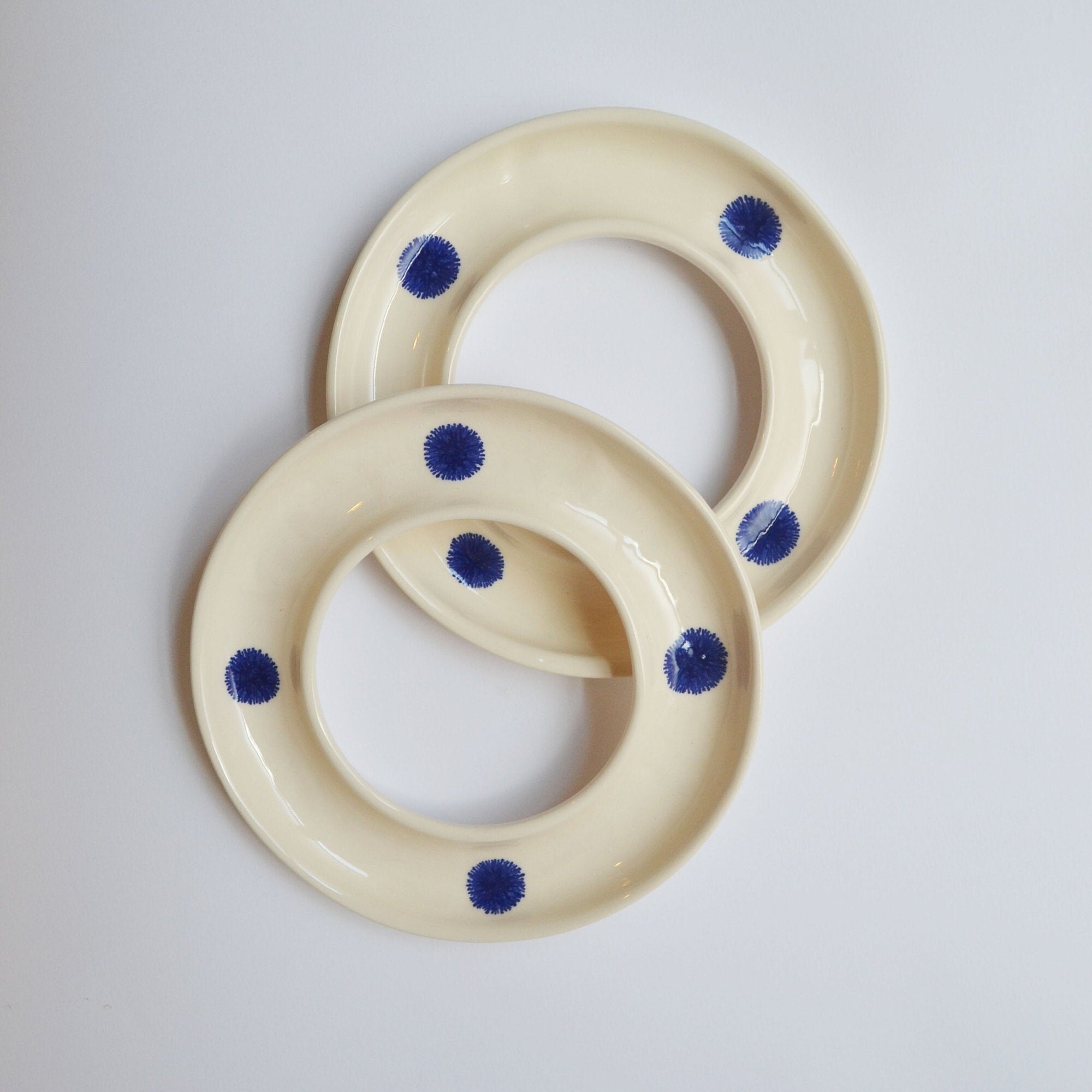 Circle Plate Set of 2 Handmade Ceramic for Your Favourite | Etsy