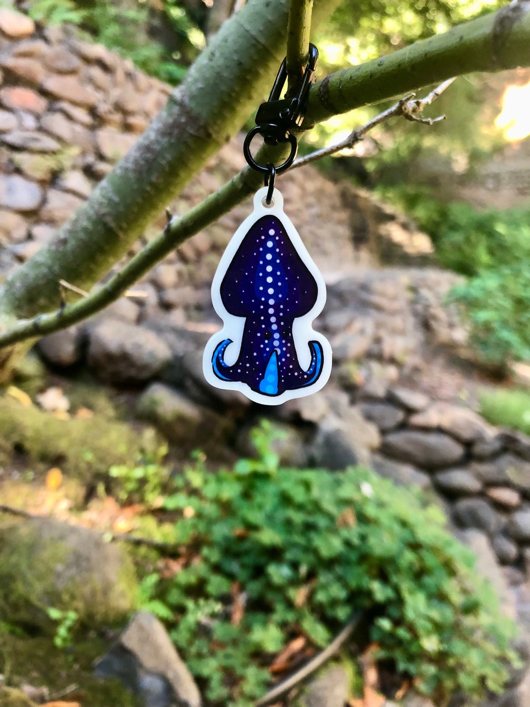 Glow in the Dark Bento Squid Keychain, Two Inch Charm, Firefly Squid ...