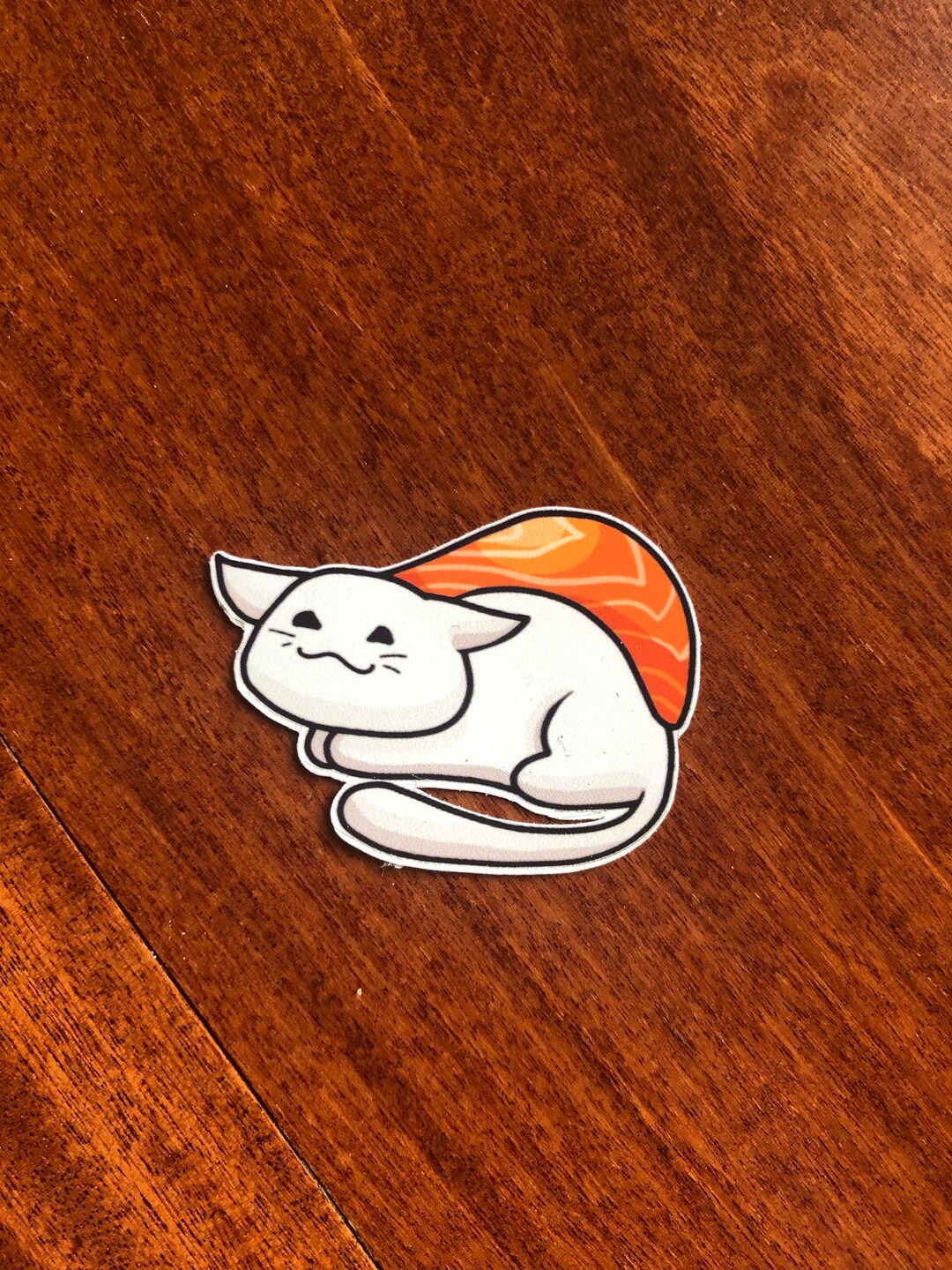 Sashimi Cat Waterproof Vinyl Sticker, Matte Sticker, Cute Cat Sticker ...