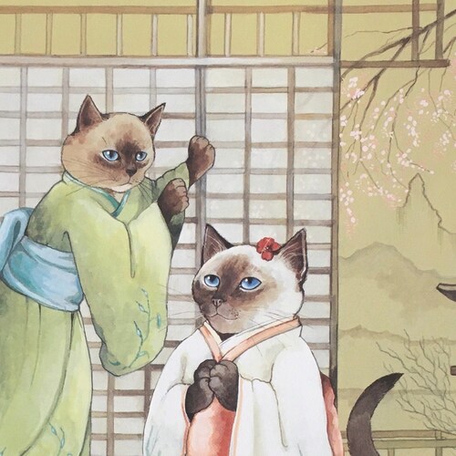 Original Vintage Print by Susan Herbert 1997. Opera Cats. - Etsy UK