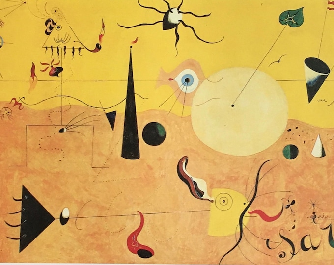 Original Vintage Print 1990 by Joan Miro. Catalan Landscape the Hunter ...