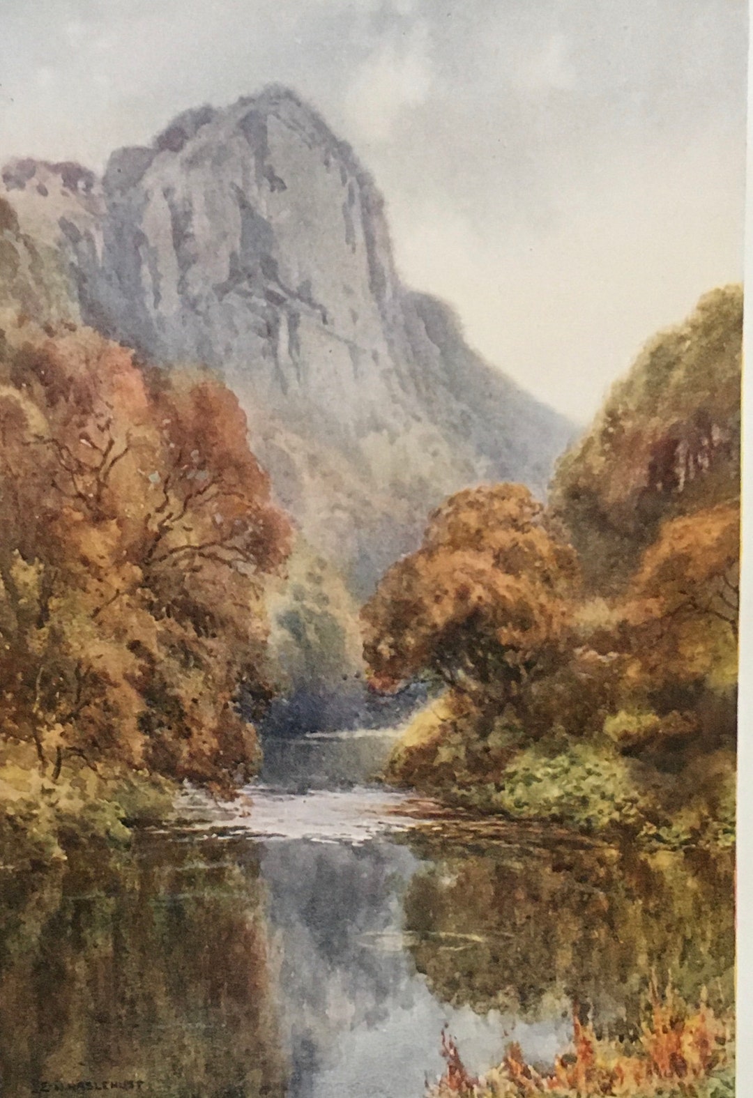 Original Vintage Small Print by E W Haslehust Circa 1940's. High Tor ...