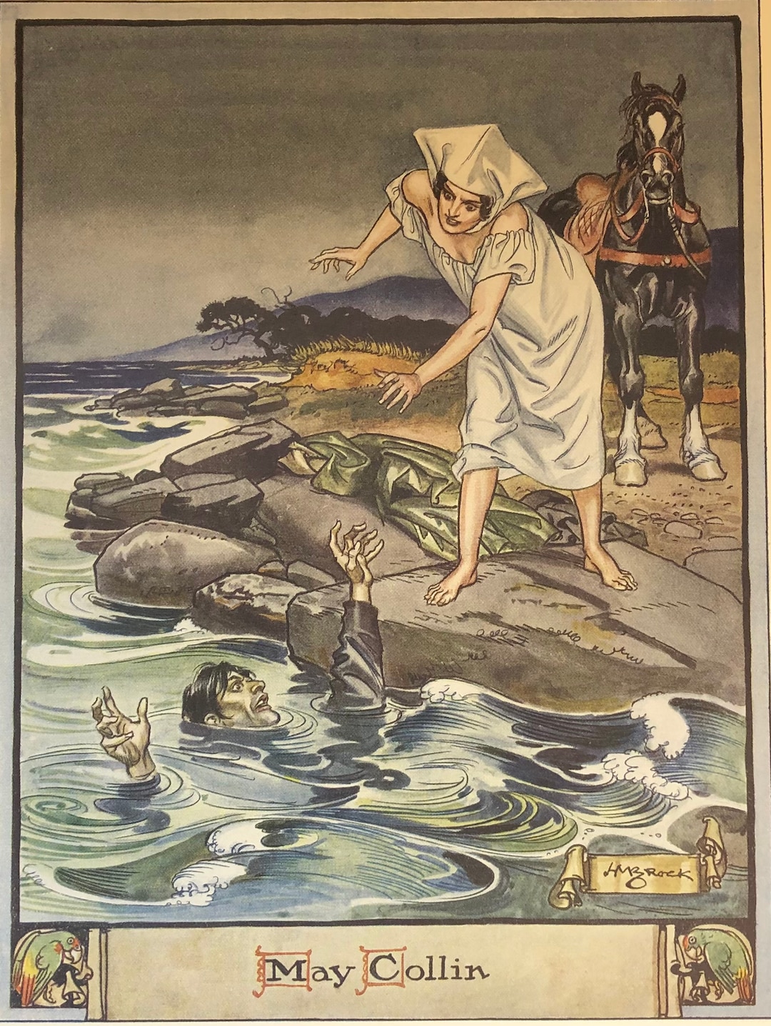 Original Vintage Print 1934 by H.M. Brock. British Illustrator. May ...