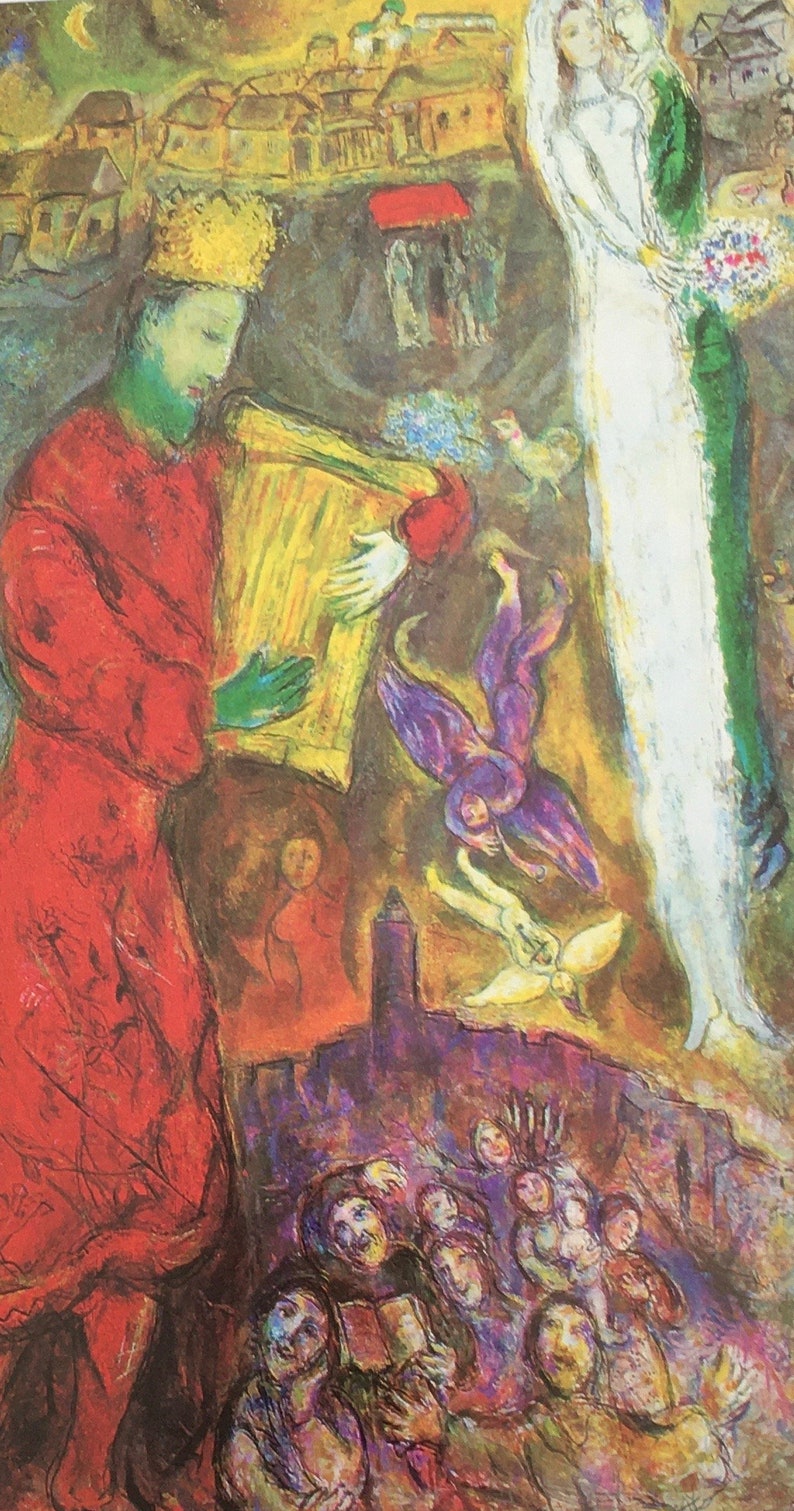 Original Vintage Print 1985 by Marc Chagall. King David - Etsy