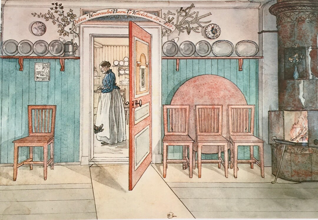 Original Vintage Print 1976 by Carl Larsson. Old Anna. Swedish Artist ...