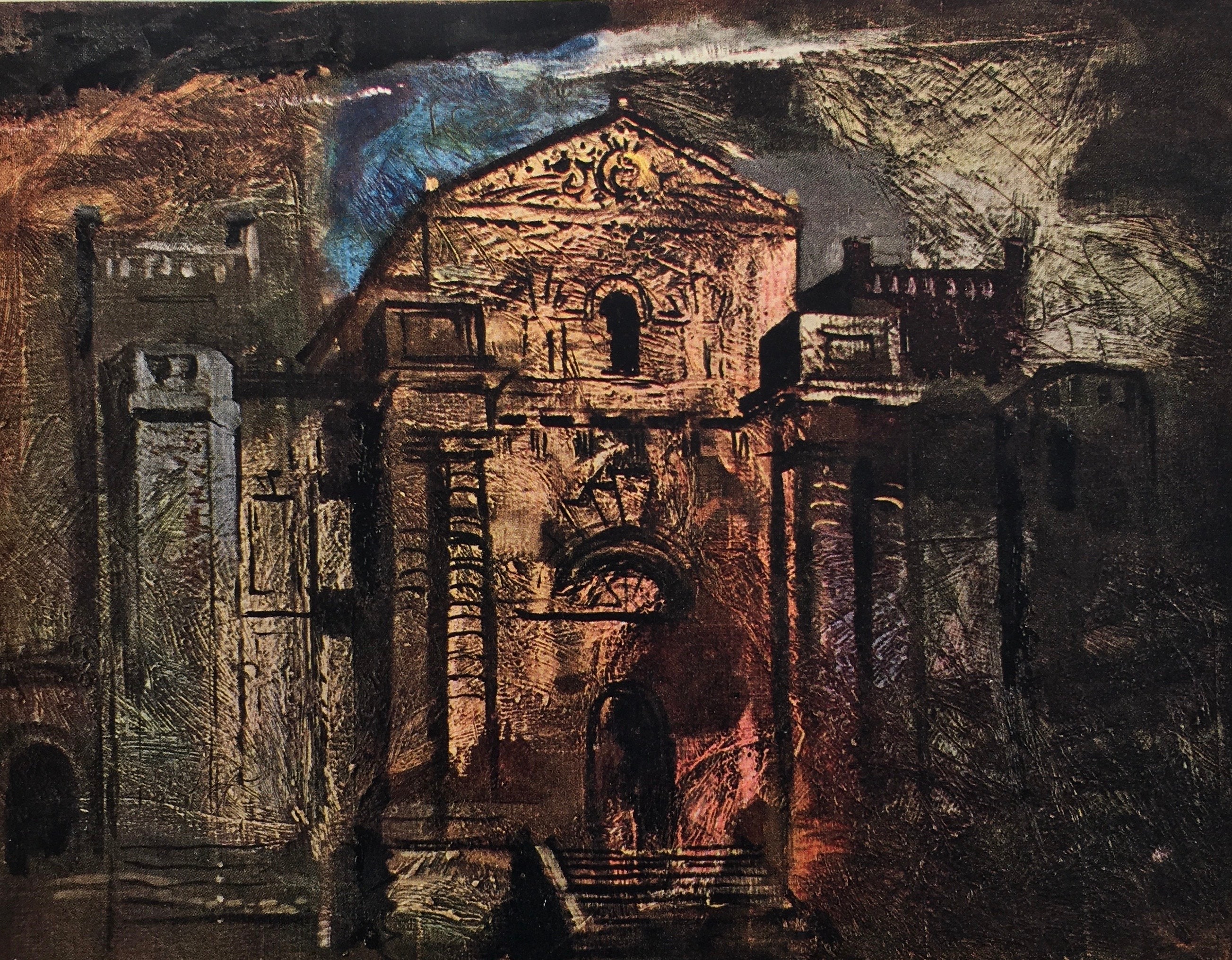 Original Vintage Print 1944 by John Piper. Seaton Delaval, the Central ...