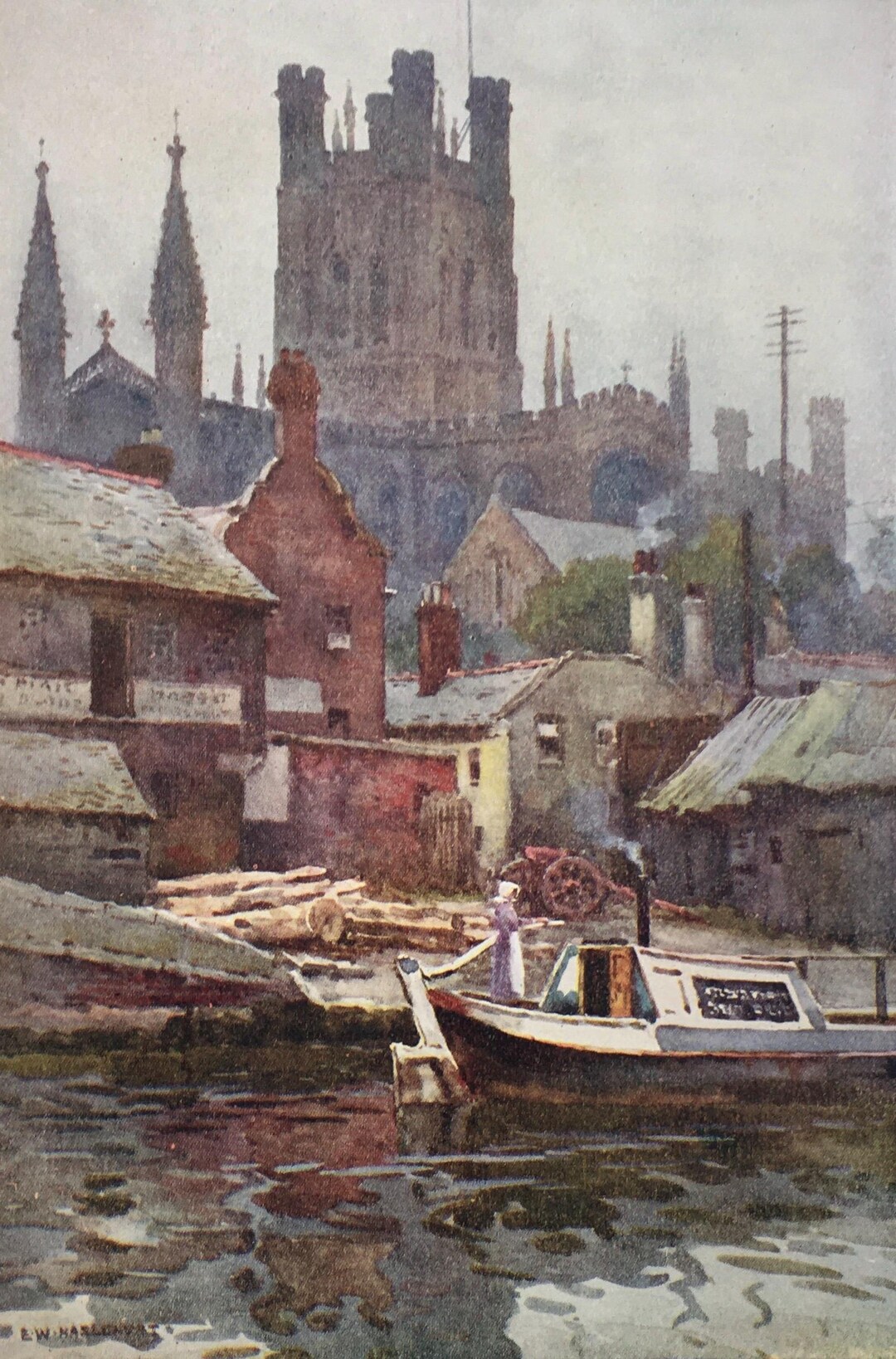 Original Vintage Small Print by E W Haslehust 1915. Chester. Chester ...