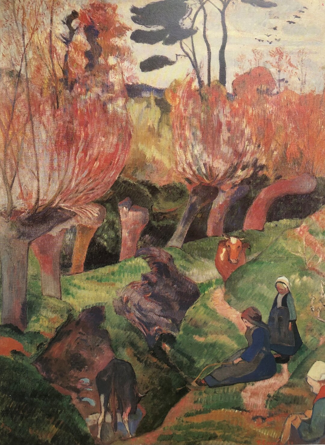 Original Vintage Print 1990 by Paul Gauguin. Scenery in Brittany ...