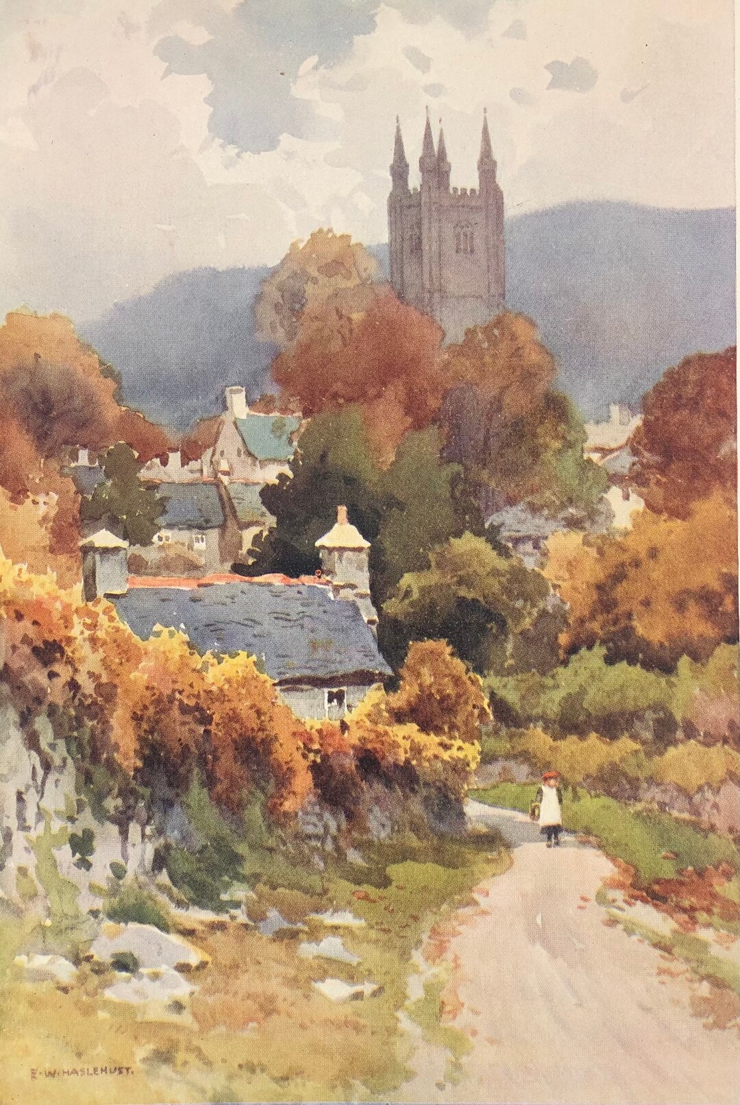 Original Vintage Small Print by E W Haslehust Circa 1940's. Dartmoor ...