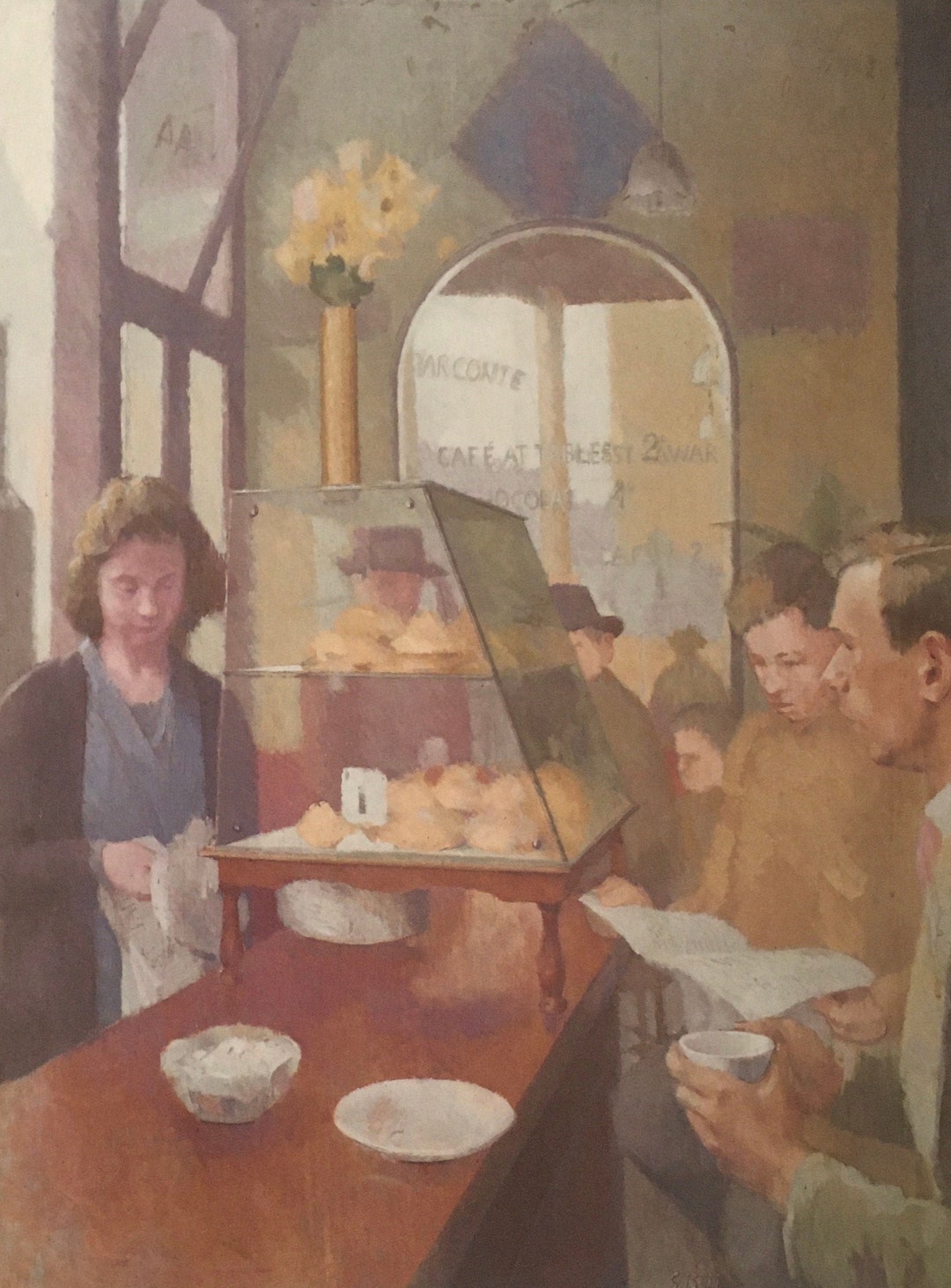 Original Vintage Print 1987 by Graham Bell. the Cafe (1937-38) British ...
