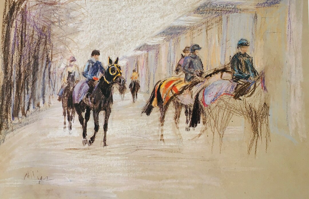 Klaus Philipp Original Vintage Equestrian Print 1992. Stables and Tree ...