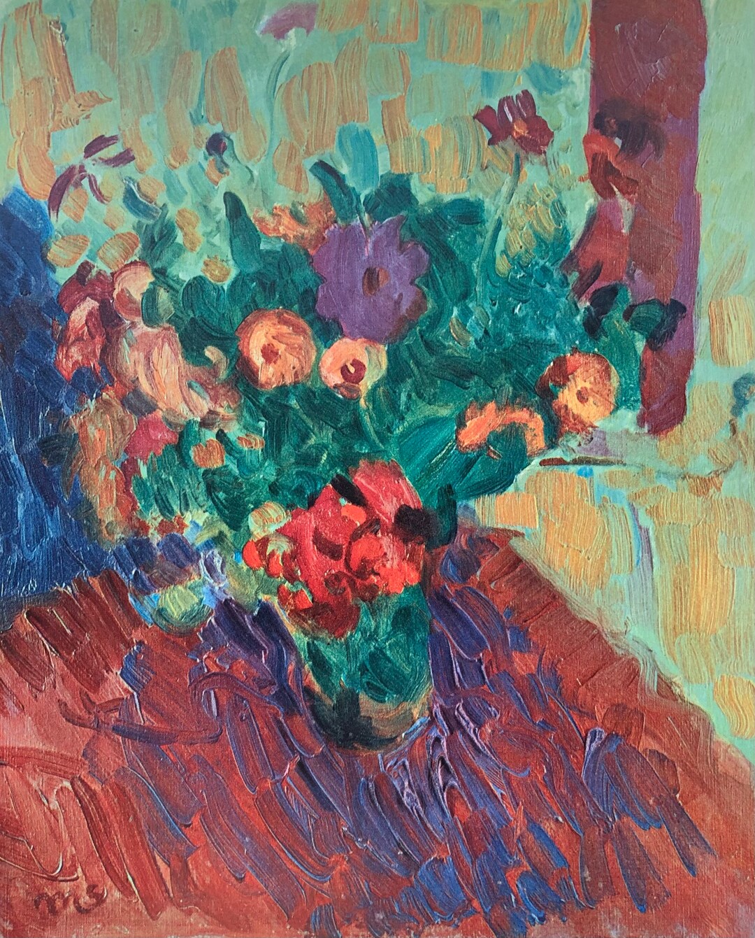 Original Vintage Print 1962 by Matthew Smith. Flowers (1922) British ...