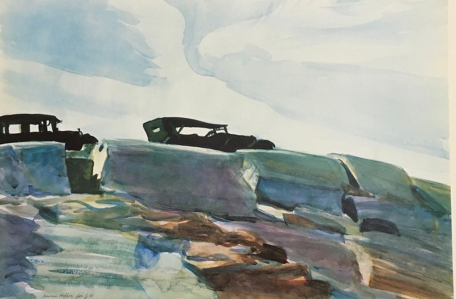 Original Vintage Print 1993 by Edward Hopper. Cars and Rocks (1927) New ...