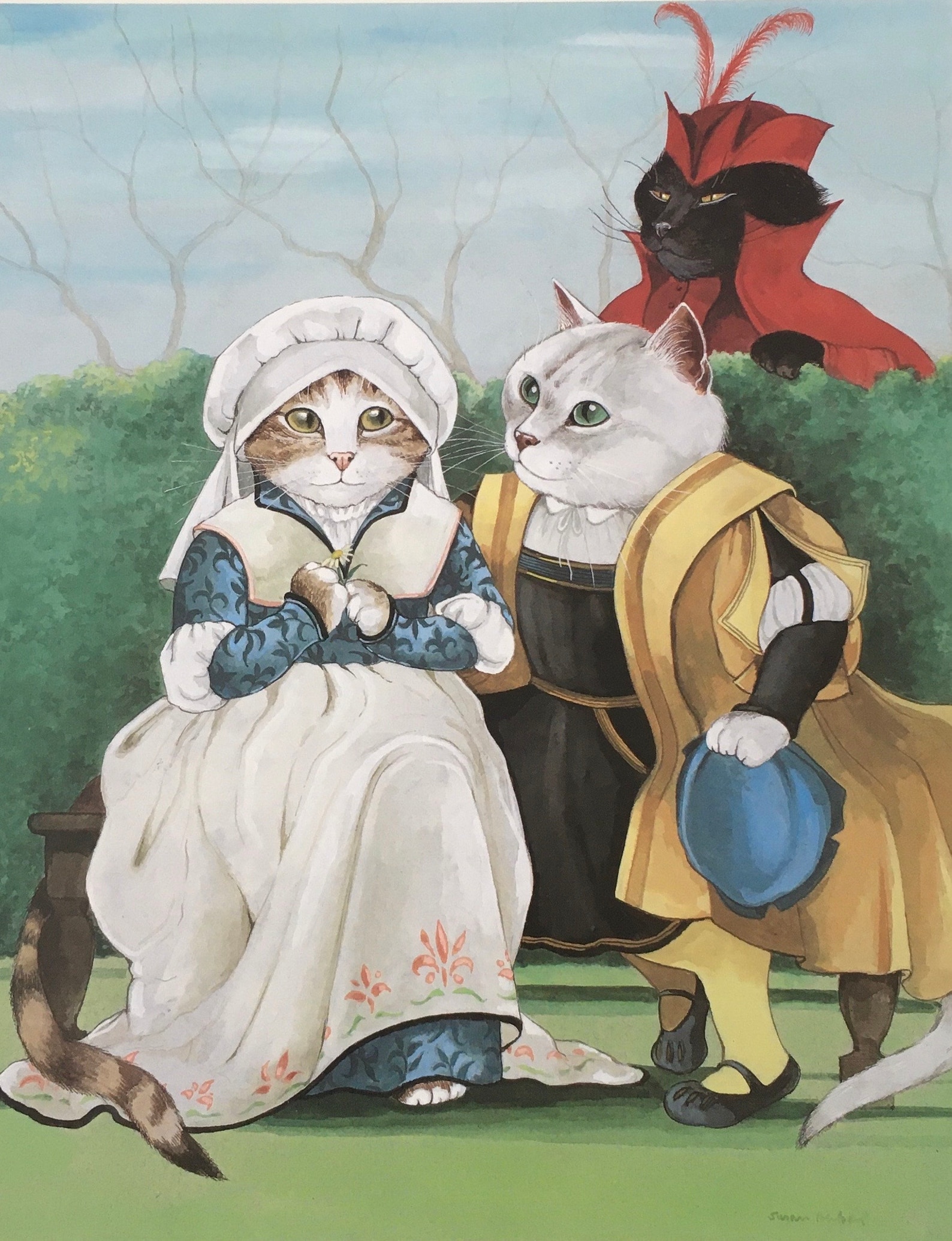 Original Vintage Print by Susan Herbert 1997. Opera Cats. - Etsy