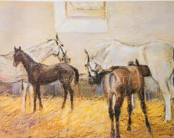Klaus Philipp Original Vintage Equestrian Print 1992. Stables and Tree ...