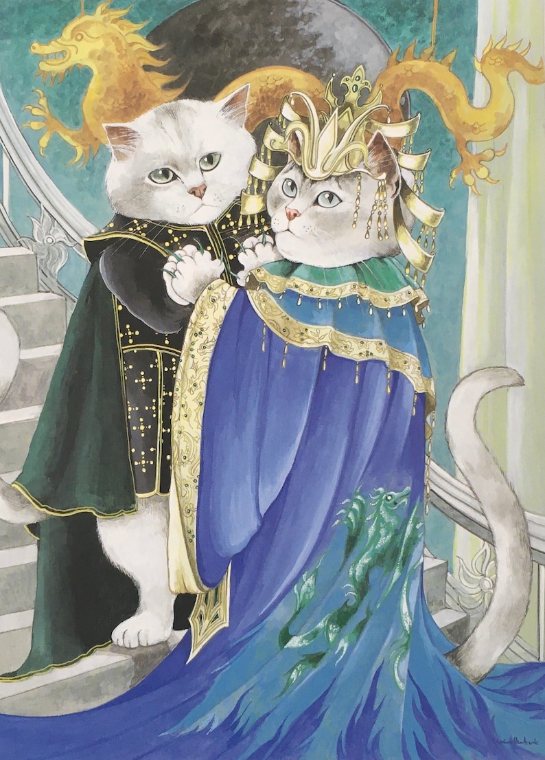 Original Vintage Print by Susan Herbert 1997. Opera Cats. - Etsy