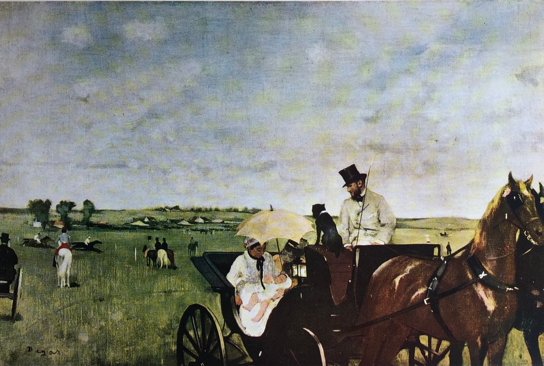 Original Vintage Print 1951 by Edgar Degas. Carriage at the Races ...