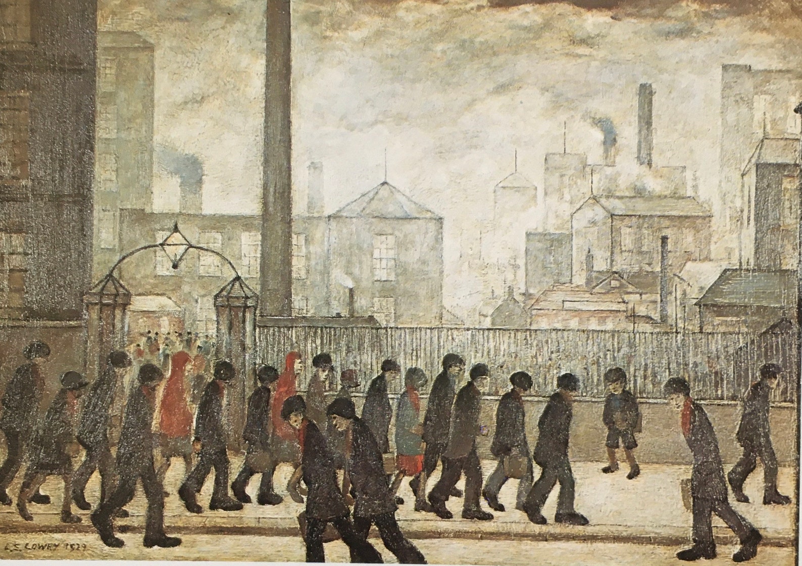 Original Vintage Print 1978 by L.S. Lowry. Returning From Work (1929 ...