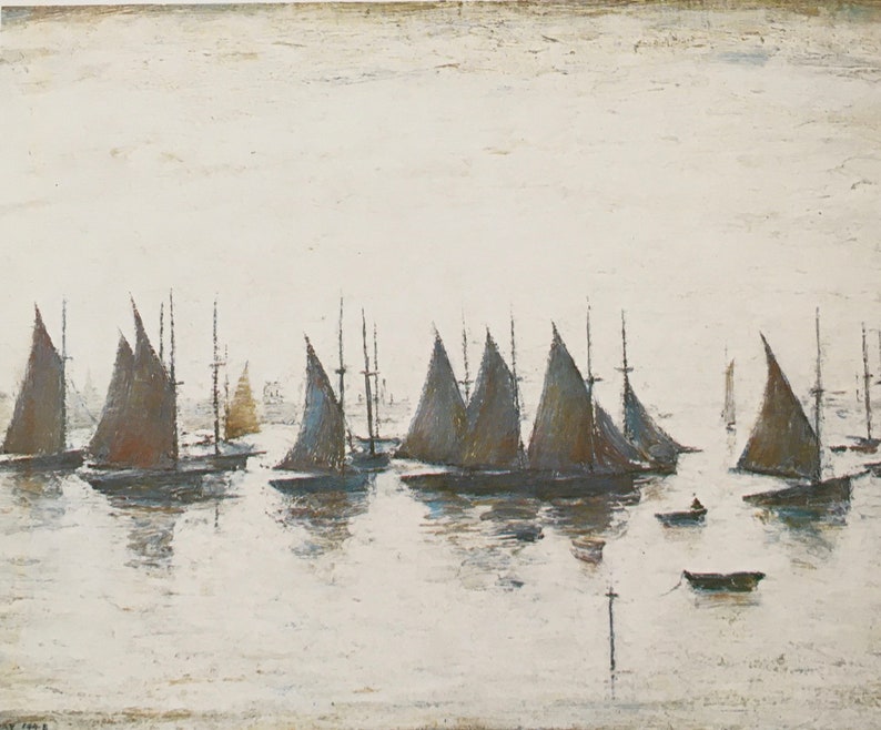 Original Vintage Print 1978 by L.S. Lowry. Seascape Sailing - Etsy UK
