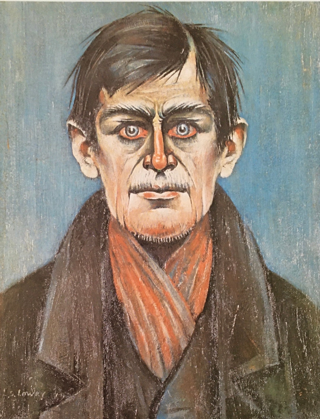 Original Vintage Print 1978 by L.S. Lowry. A Man With Red Eyes (1936 ...