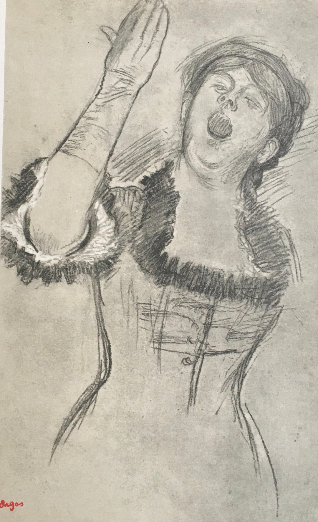 Tirage vintage original de 1963 par Edgar Degas. Singer From Cafe ...