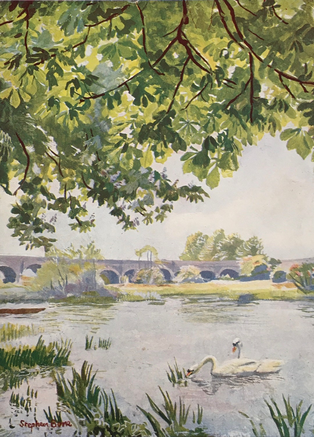 Original Vintage Print by Stephen Bone 1949. Walton-on-thames. Home ...