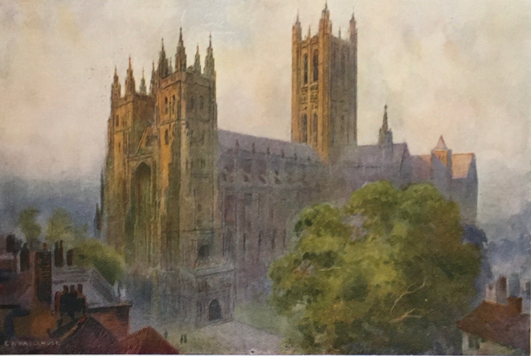Original Vintage Print by E W Haslehust Circa 1940's. Canterbury ...