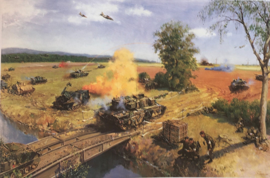 Original Vintage Print 1993 by Terence Cuneo British Painter. Exercise ...