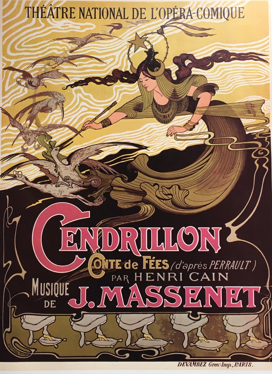 Original Vintage Print. 1976 French Opera Poster. Cendrillon. Theatre ...