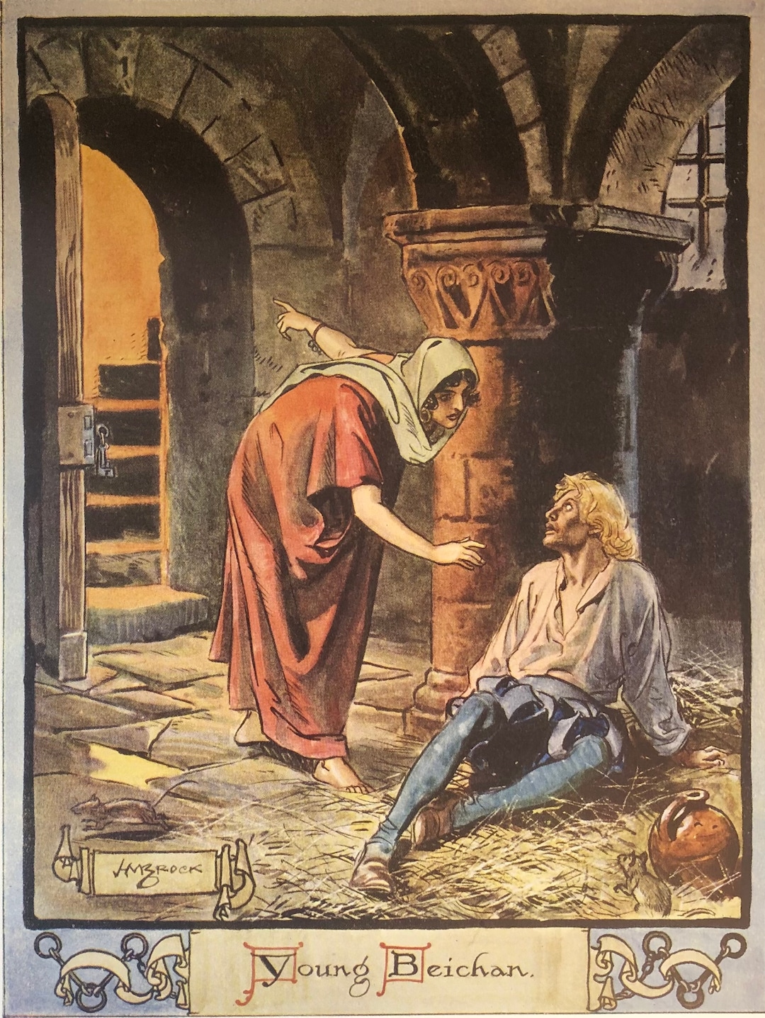 Original Vintage Print 1934 by H.M. Brock. British Ilustrator. Young ...