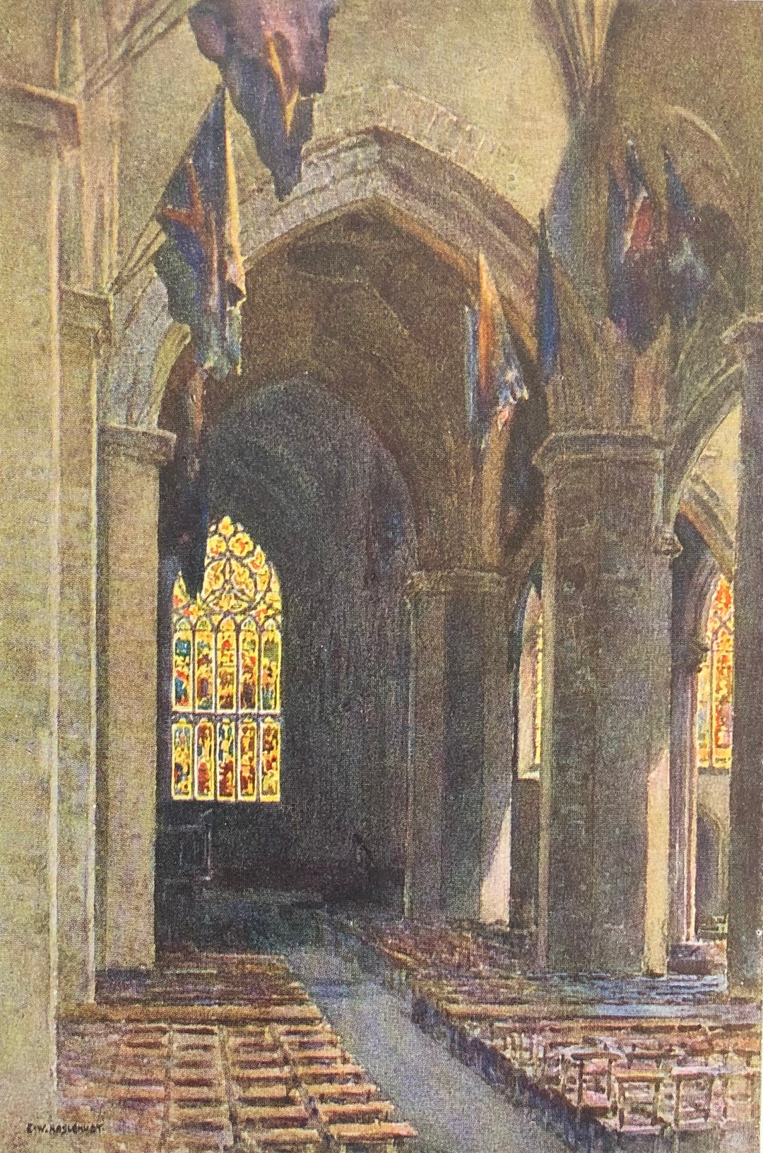 Original Vintage Small Print by E W Haslehust Circa 1920. Edinburgh, St ...