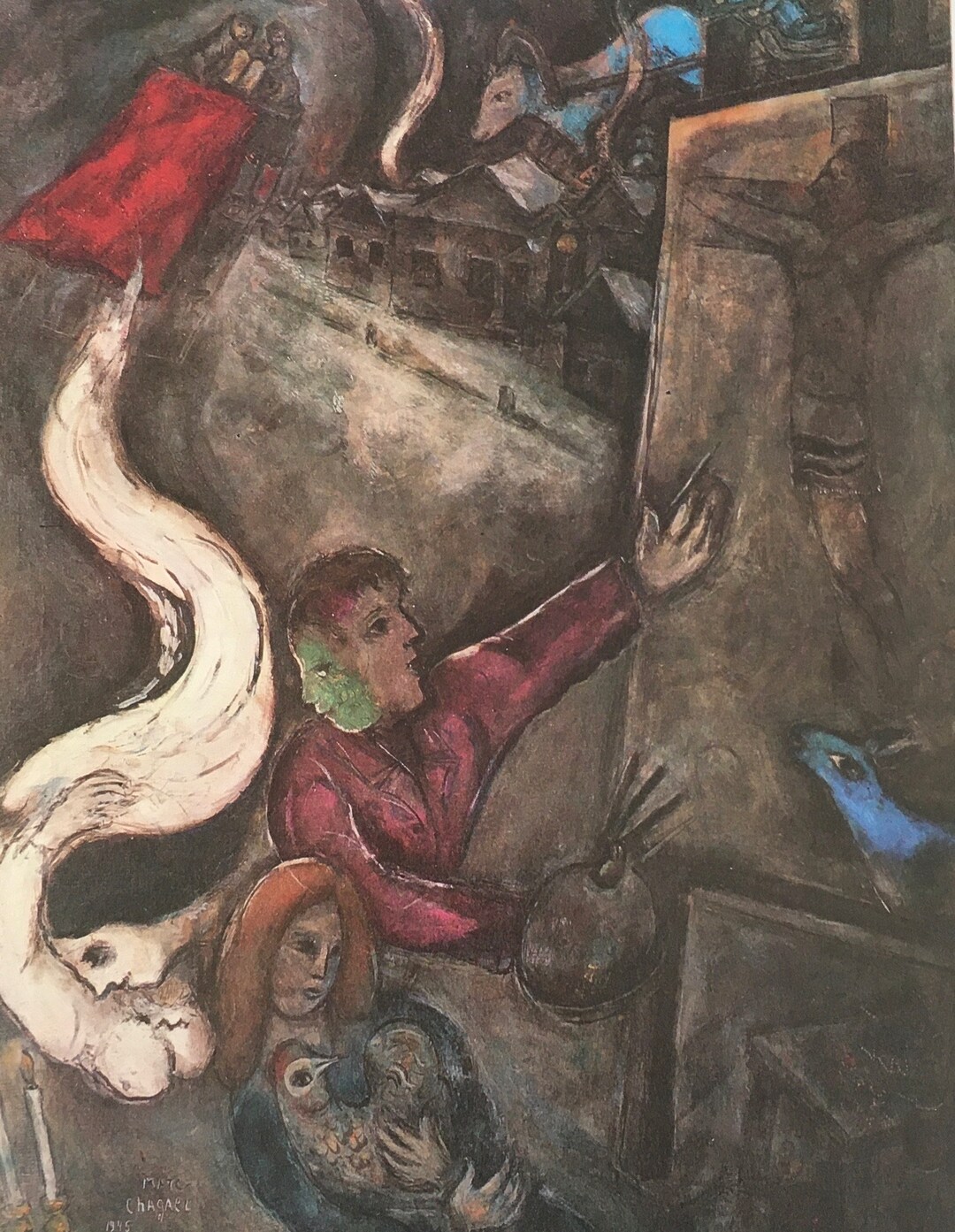 Original Vintage Print by Marc Chagall 1971. the Soul of the City (1945 ...