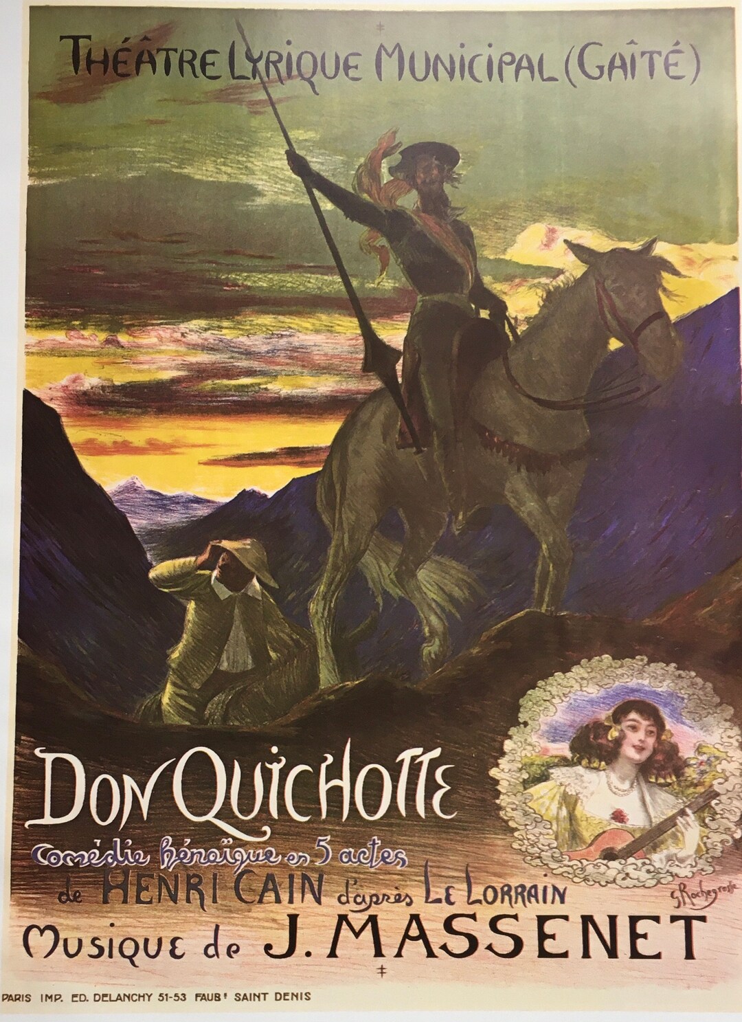 Original Vintage Print. 1976 French Opera Poster. Don Quichotte ...